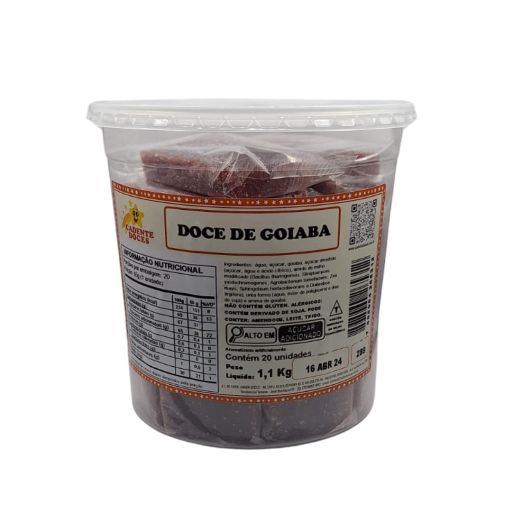 Doce de Goiaba - pote 20 un 1,1kg - Cadente Doces