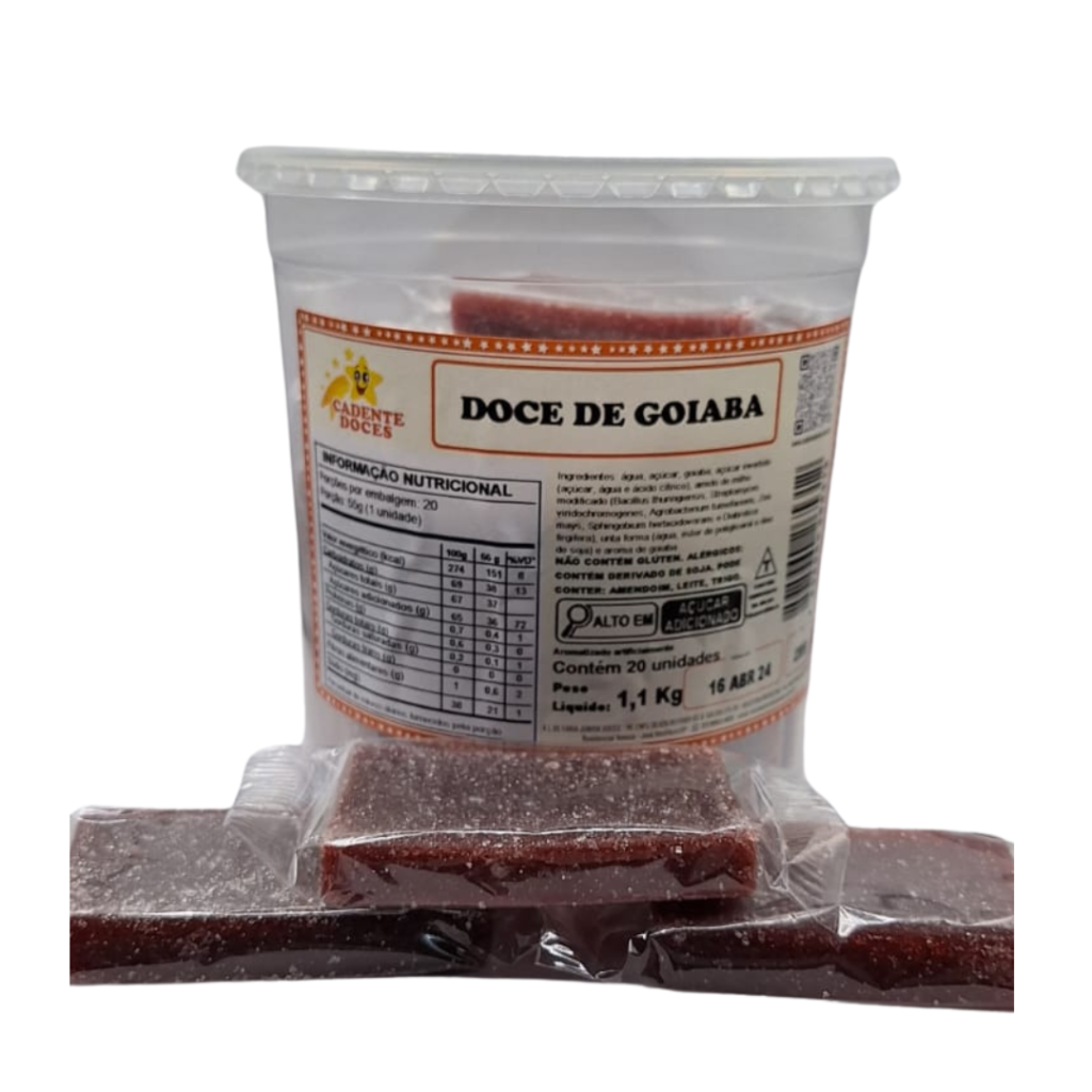 Doce de Goiaba - pote 20 un 1,1kg - Cadente Doces