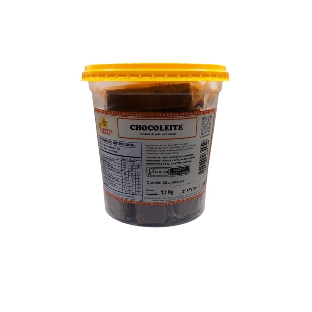 Chocoleite - pote 20 un 1,1kg - Cadente Doces